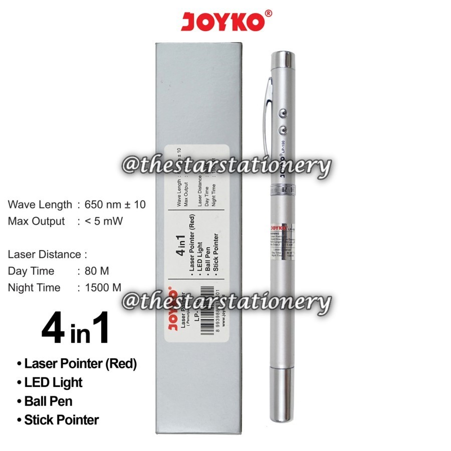 Jual (1 Set) GROSIR Laser Pointer Joyko LP-100 4 In 1 / Laser Pointer 4 In 1 Penunjuk Laser ...