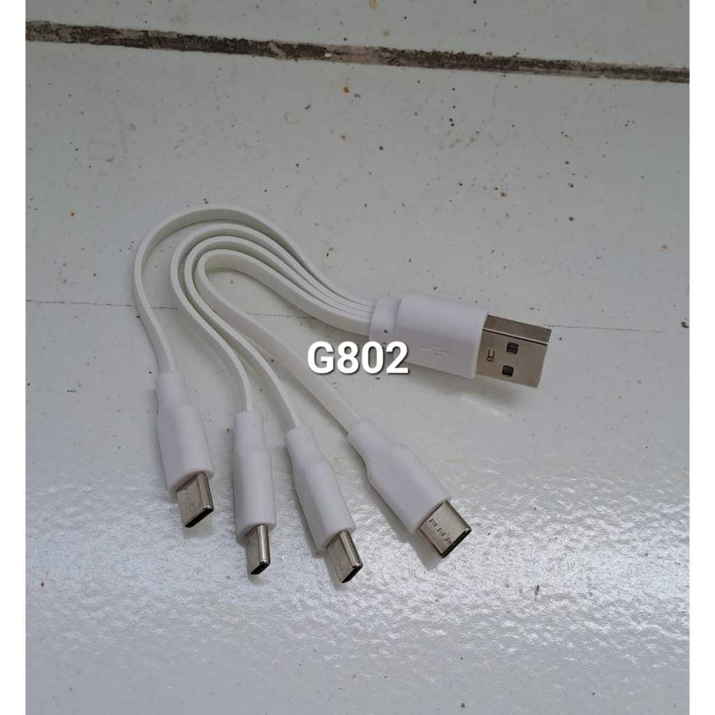 Jual G802 KABEL DATA USB 4IN1 CABANG TYPE C TIPE MULTI CABLE CAS CASAN ...