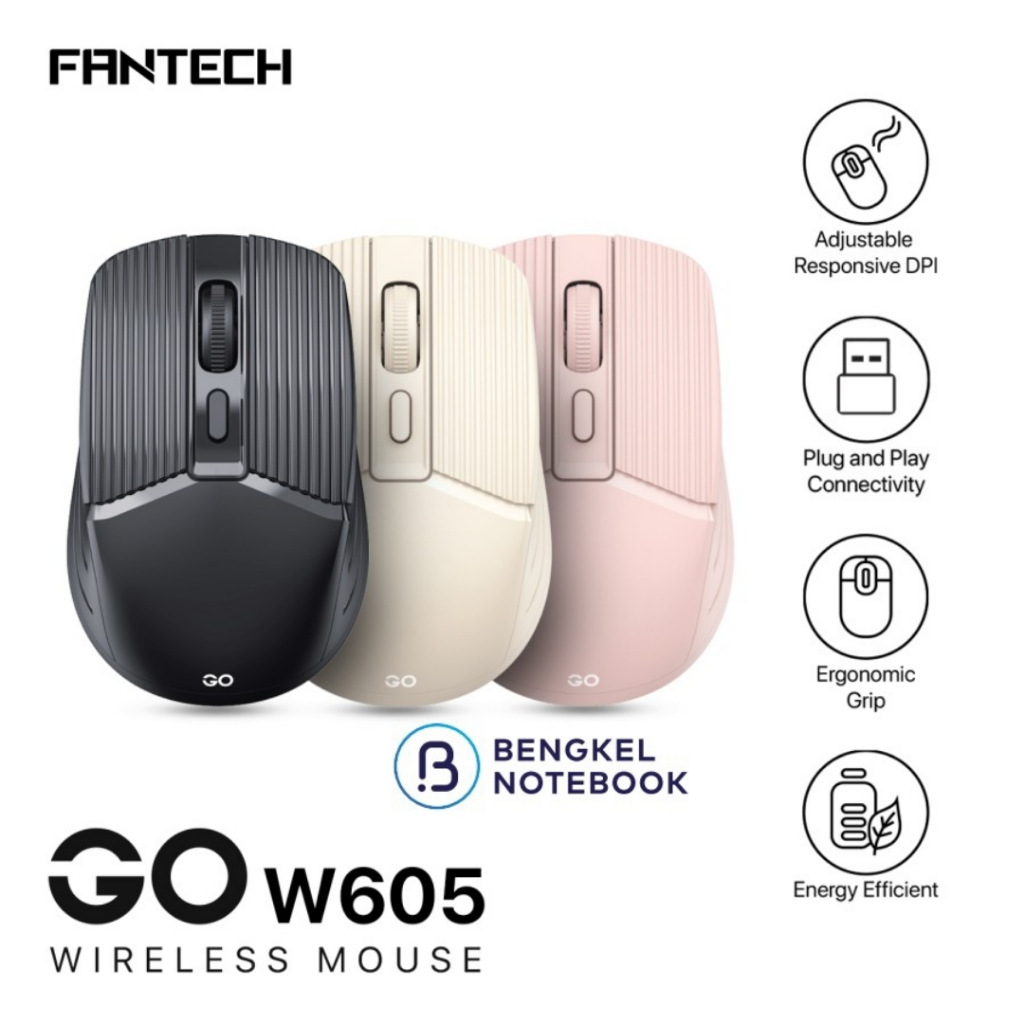 Jual Mouse Wireless FANTECH GO High Performance 1600 DPI W605 2.4Ghz ...