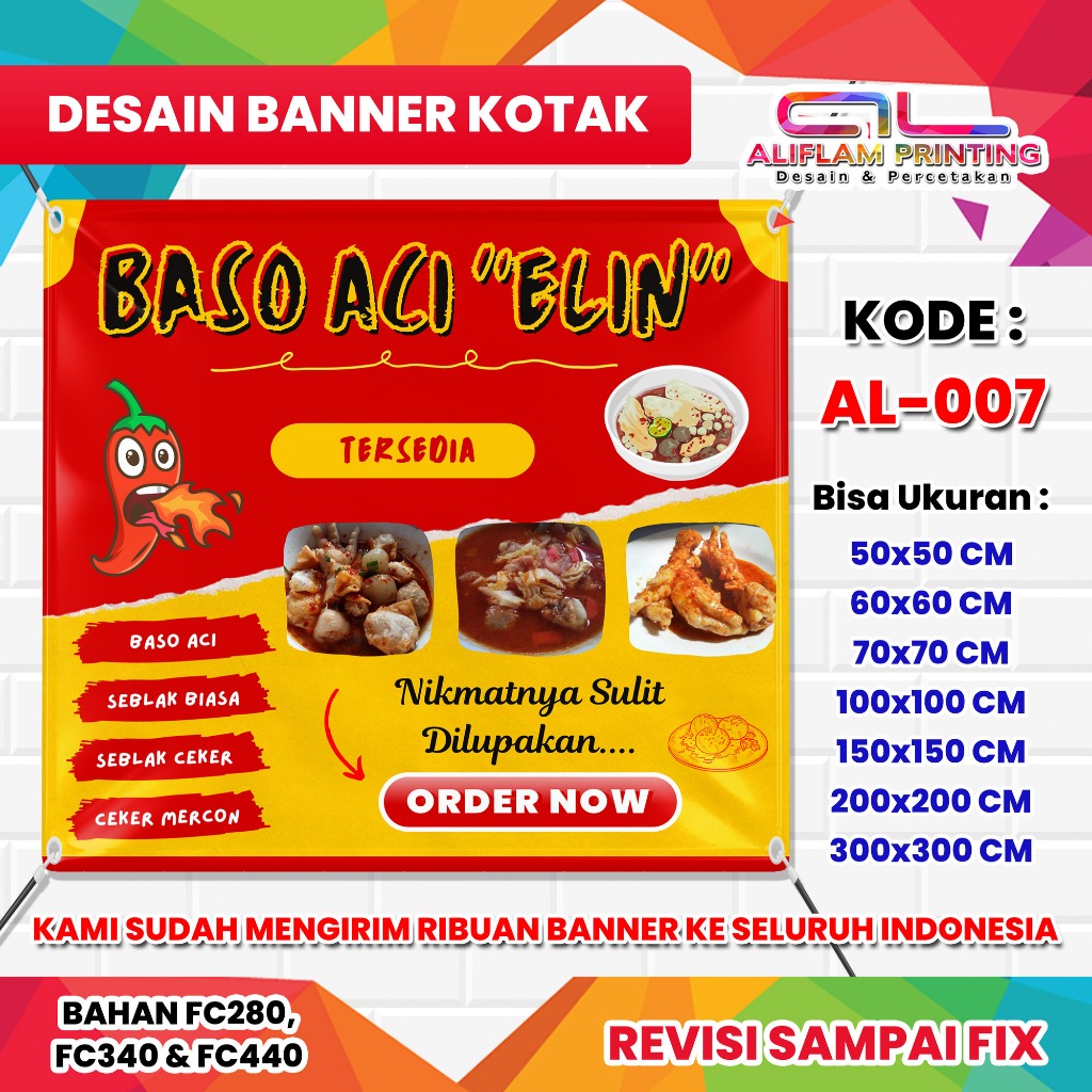 Jual CETAK BANNER/SPANDUK BAKSO ACI KOTAK | REVISI SAMPAI FIX | AL-007 ...
