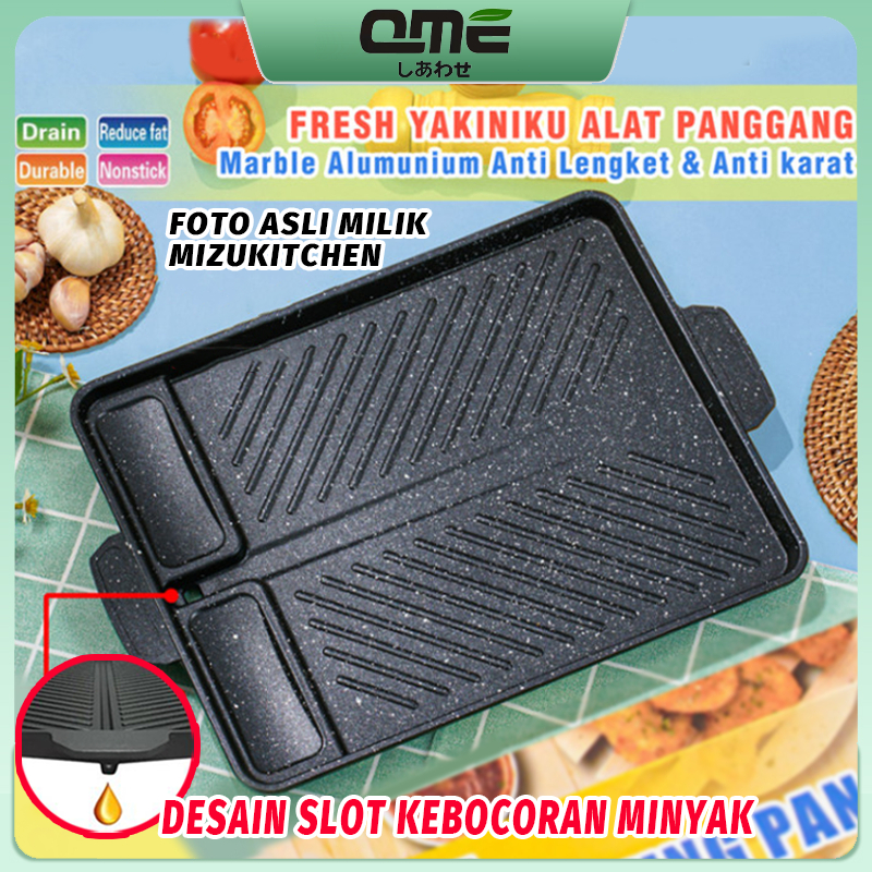 Jual QME Korean Yakiniku Grill Pan Marble Coating Alat Panggang Anti ...
