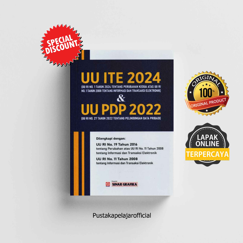 Jual BUKU ORIGINAL UU ITE 2024 dan UU PDP 2022 / Redaksi Sinar Grafika / SINAR GRAFIKA | Shopee ...