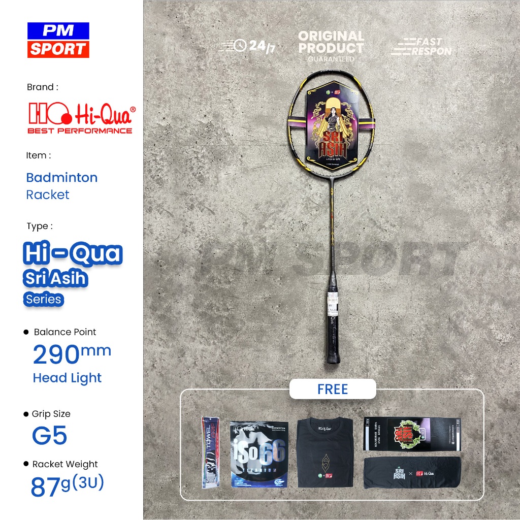 Jual RAKET BADMINTON / BULUTANGKIS HIQUA X SRI ASIH - GREY GOLD ...