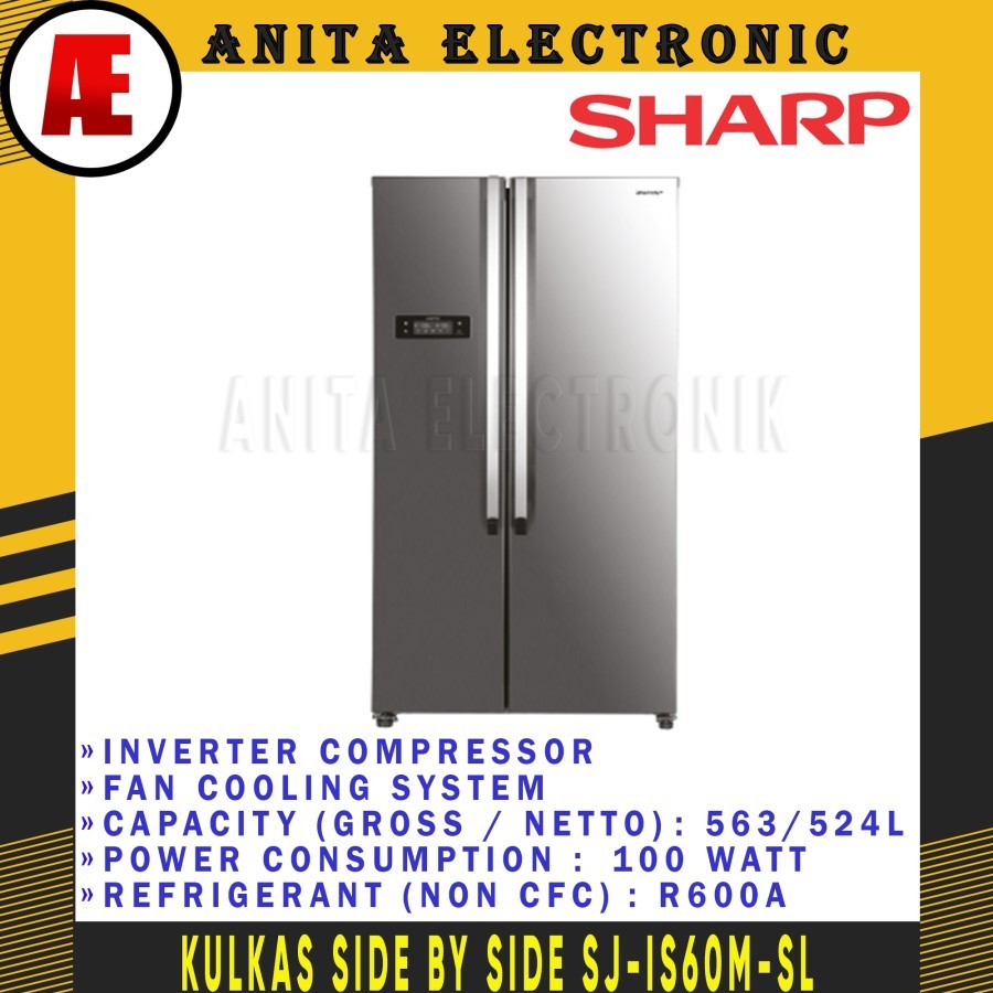 Jual SHARP SJ-IS60M-SL Side By Side Inverter 563L SJIS60MSL / SJ ...