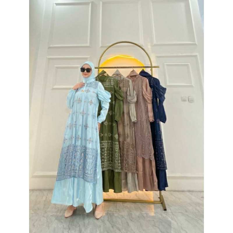 Jual gamis shimer brukat premium new | Shopee Indonesia
