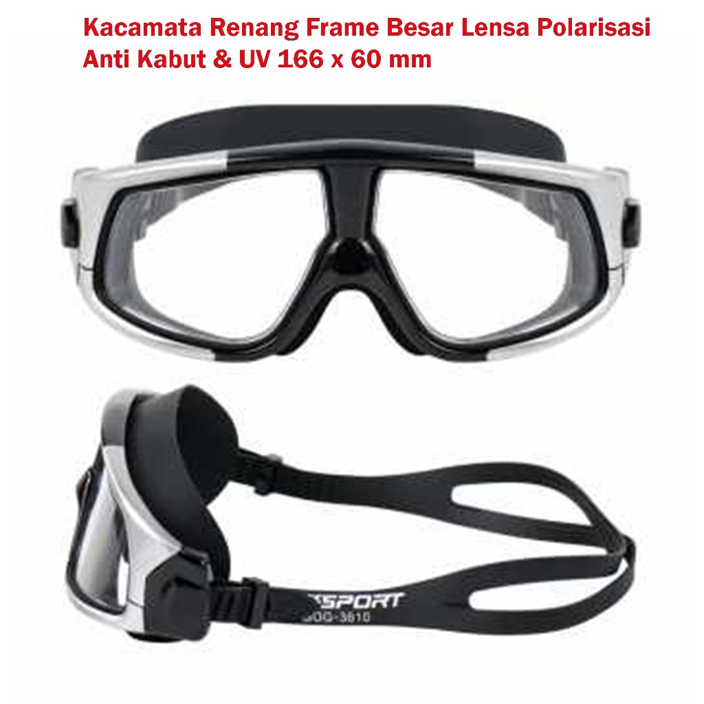 Jual Kacamata Renang Frame Besar Lensa Polarisasi Anti Kabut & UV 166 x ...