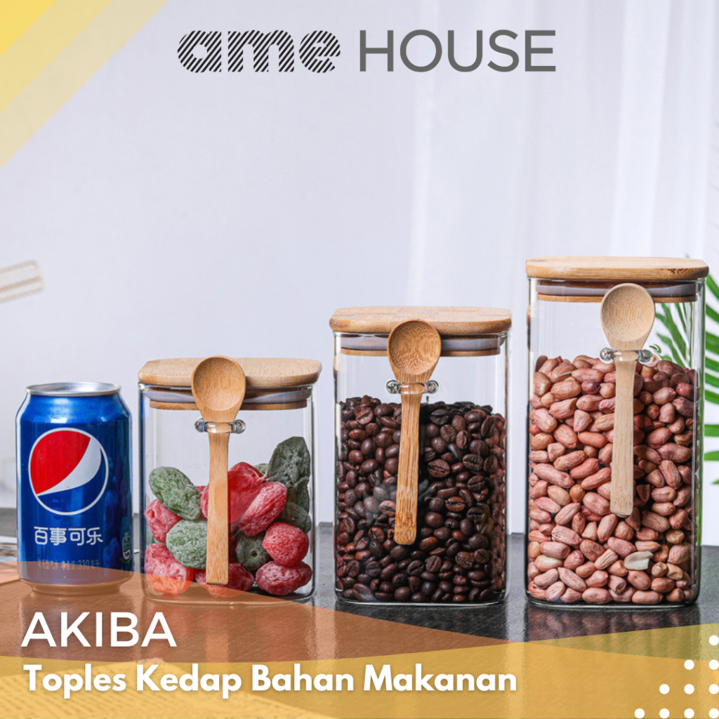 Jual |AME| AKIBA Penyimpanan Kopi Teh Gula Bambu Tempat Simpan Bumbu ...