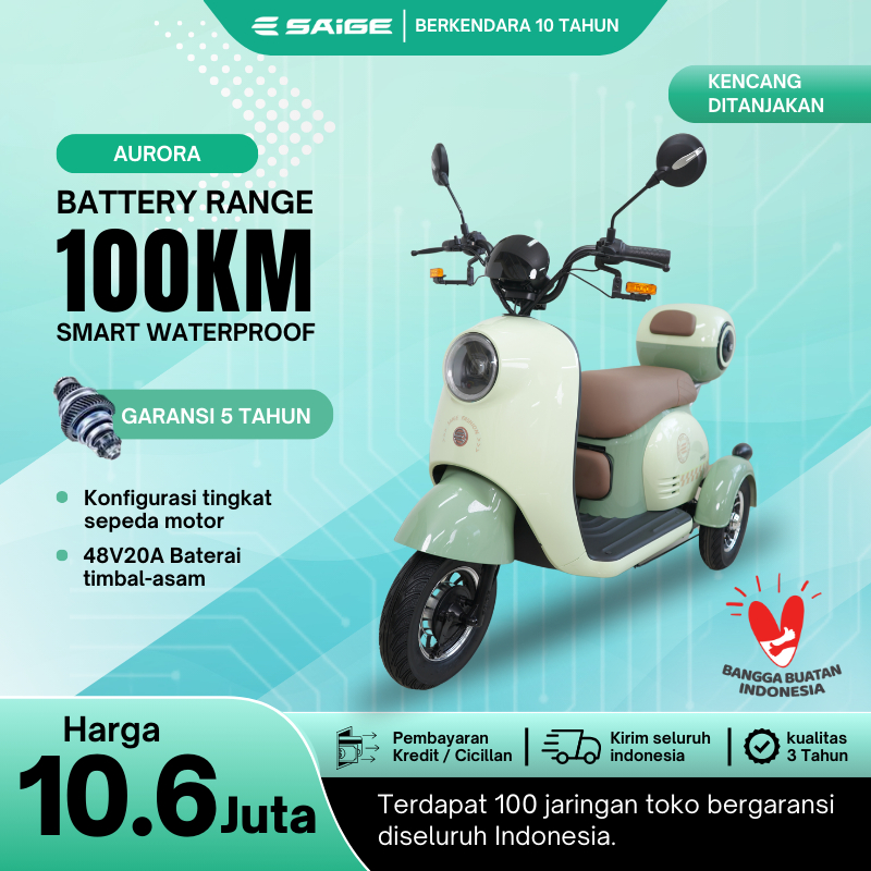 Jual Saige Aurora Plus Sepeda Listrik City Sepeda motor 48V/16A Untuk ...