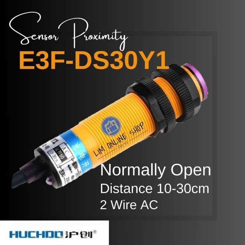 Jual SENSOR PHOTOELECTRIC E3F-DS30Y1 NO Adjustable 30Cm AC 2 Wire ...