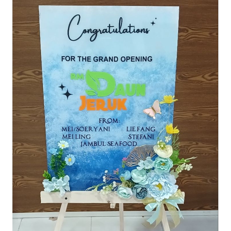 Jual Standing Acrylic Akrilik Papan Bunga Grand Opening Wisuda Kado ...