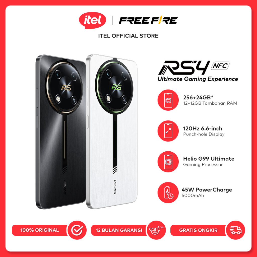 Jual itel RS4 RAM 12+256GB - NFC - G99 Ultimate - 45W Power Charge ...