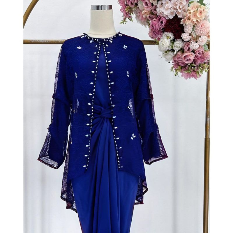Jual Oneset Clarisa Outer Brokat Premium - Outfit Kondangan Rok lilit ...