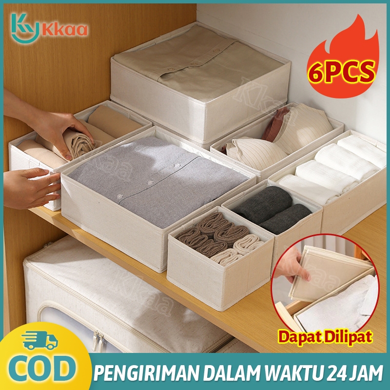Jual Kotak Penyimpanan Baju Mainan/Storage box kain 6pcs set Kotak ...