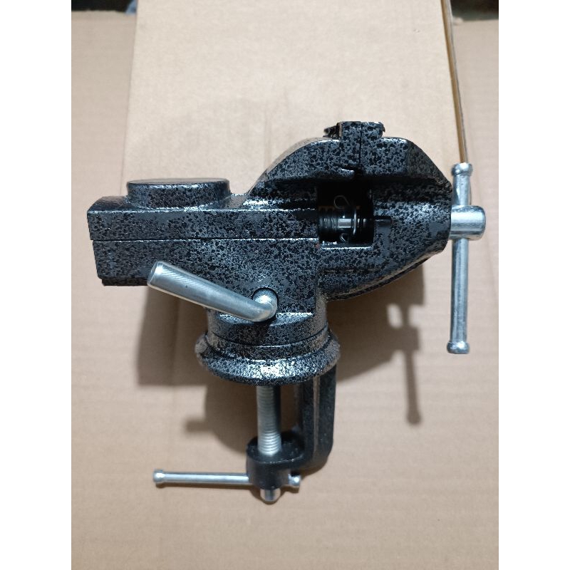 Jual Catok meja besi 60mm bisa putar 360/ Ragum meja 60mm bisa putar ...