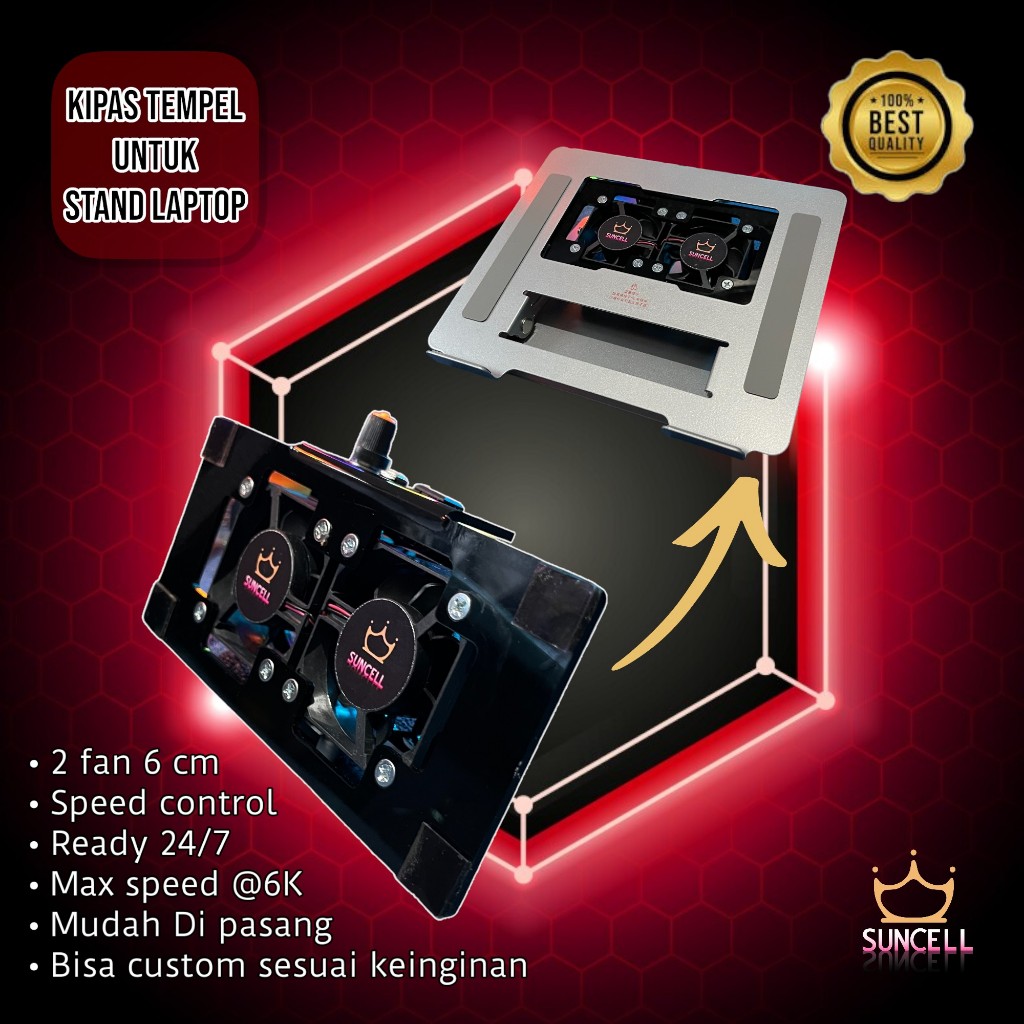 Jual kipas suncell Fan Tempel untuk laptop stand jamin adem dan silent | Shopee Indonesia