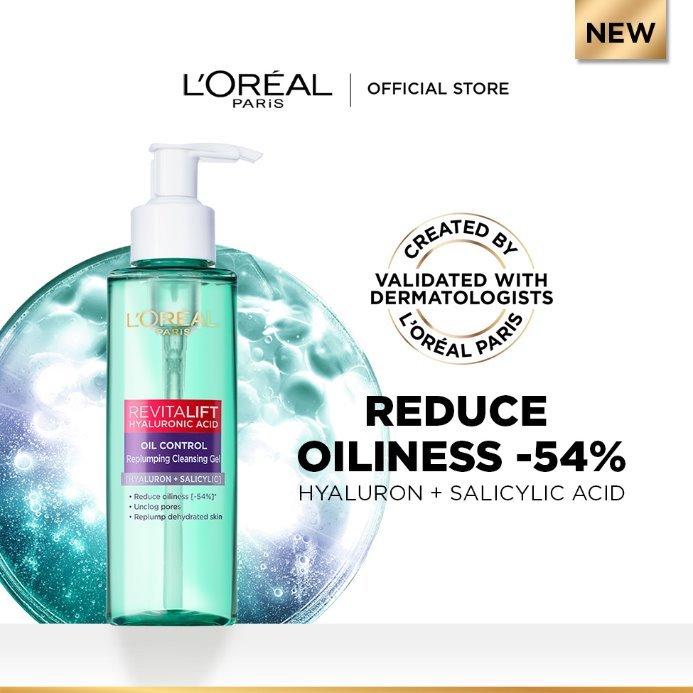 Jual Revitalift Hyaluronic Acid Oil Control Replumping Cleansing Gel | Shopee Indonesia