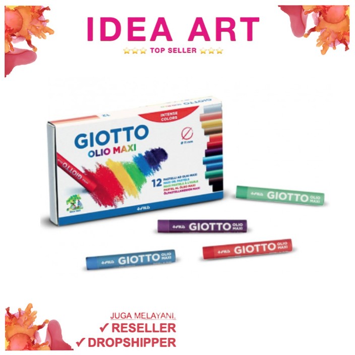 Jual Crayon Oil Pastel Giotto Olio Fine 12 Warna Krayon Cardboard ...