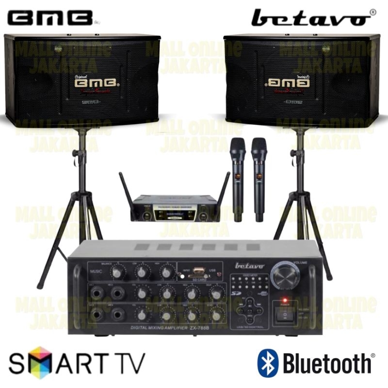 Jual Paket salon bmb 10 inch karaoke sound system mic wireless | Shopee ...