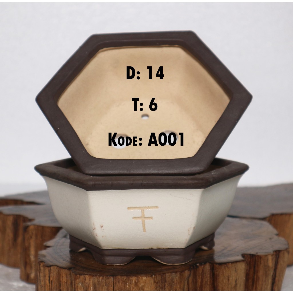 Jual POT BONSAI KERAMIK SEGI ENAM (A001) | Shopee Indonesia