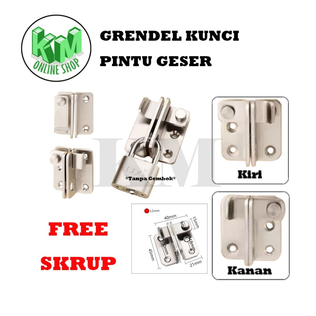 Jual Grendel Pintu Geser Slot Pintu Geser Grendel Kiri Kanan free ...