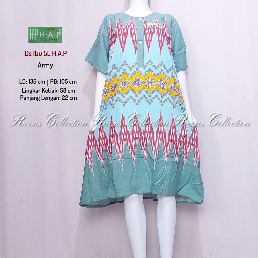 Jual Batik H.A.P Daster Ibu 5L Jumbo LD 130 cm Batik Print | Daster ...
