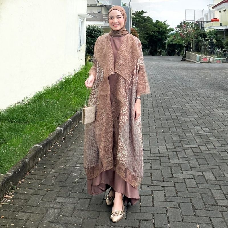 Jual AURORA Set Dress outer lace batik modern Viscose / dress satin ...