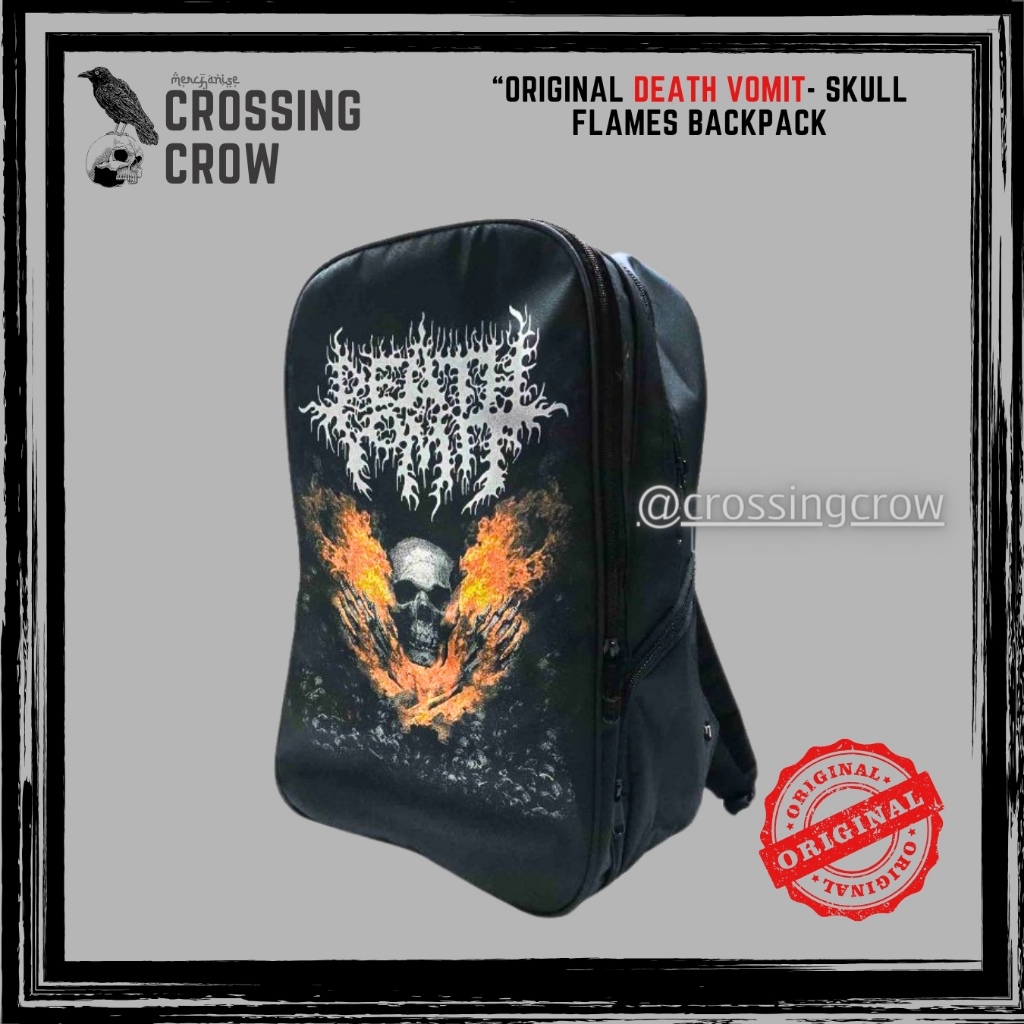 Jual BACKPACK ORIGINAL DEATH VOMIT SKULL FLAMES BACKPACK | Shopee Indonesia