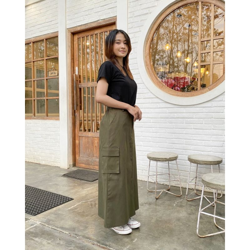 Jual CARGO SKIRT WANITA / ROK CARGO WANITA JUMBO | Shopee Indonesia