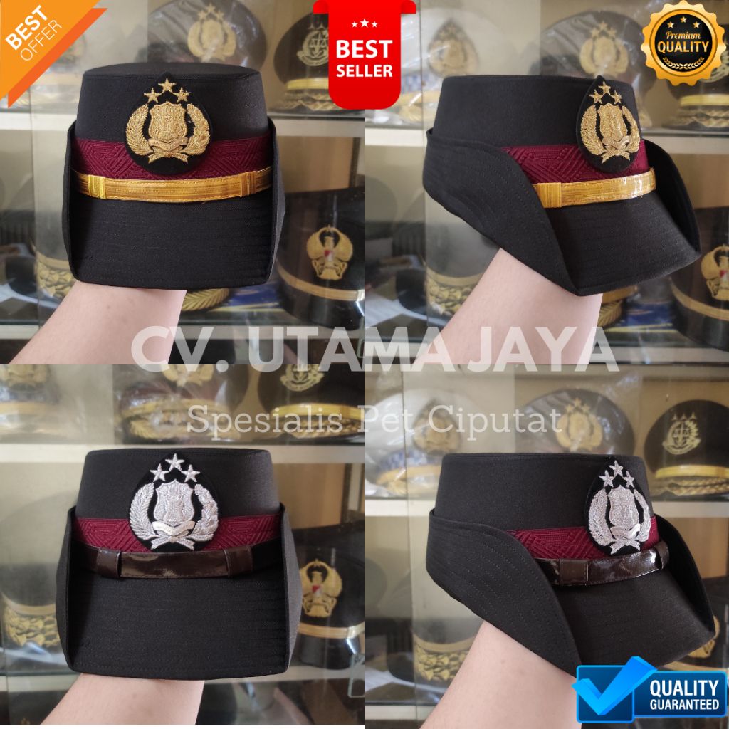 Jual Topi Pet PDU Polisi Sabhara Wanita upacara BINTARA PAMA PAMEN PATI ...