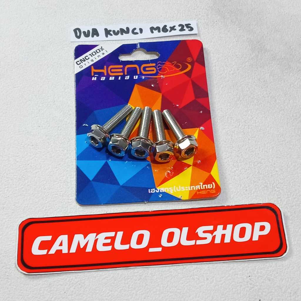 Jual baut 10 M6 model 2 kunci HEXAGON probolt original heng thailand | Shopee Indonesia