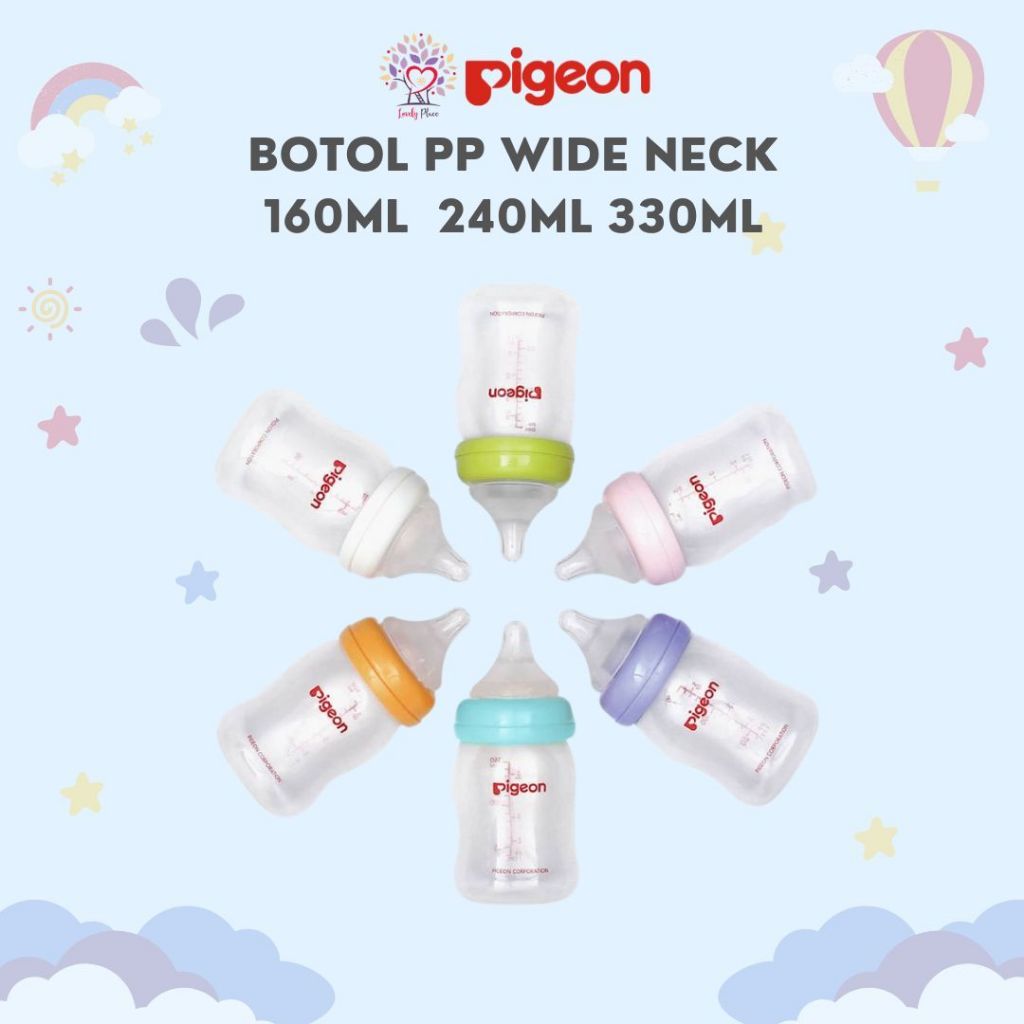 Jual Pigeon Botol Susu PP Wide Neck 160 ml / 240 ml / 330 ml Botol Susu ASI Anak Bayi Dot ...