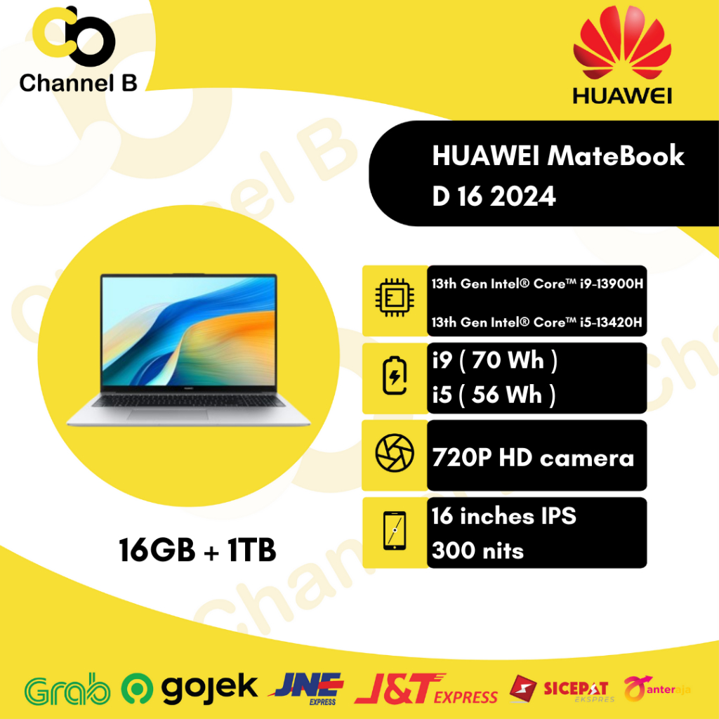 Jual Huawei MateBook D16 i5 - 13420H | i9 - 13900H ( Ram 16GB + Rom 1TB ...