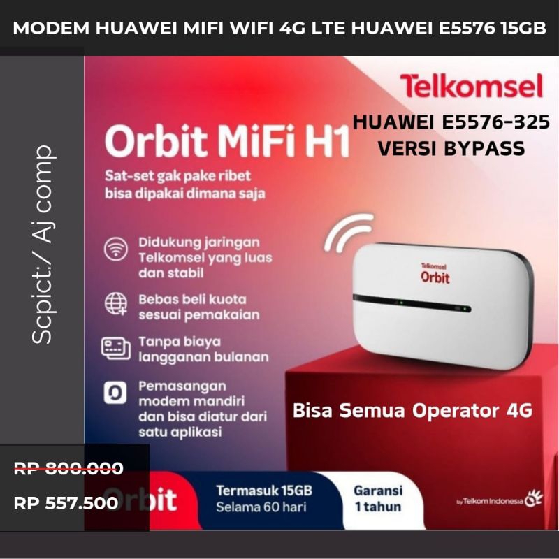 Jual Promo Modem Huawei MIFI WIFI 4G LTE Huawei E5576 HKM M21 M22 JIO ...