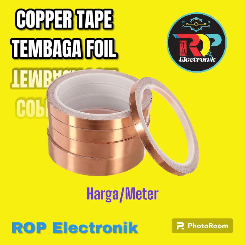 Jual 3mm/5mm/10mm/15mm Copper Tape Tembaga Foil Jalur Konduktor PCB LED ...