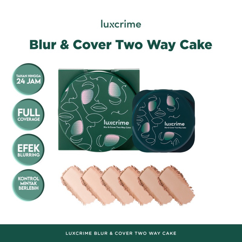 Jual Luxcrime two way cake mini ukuran kecil travel bedak padat powder ...