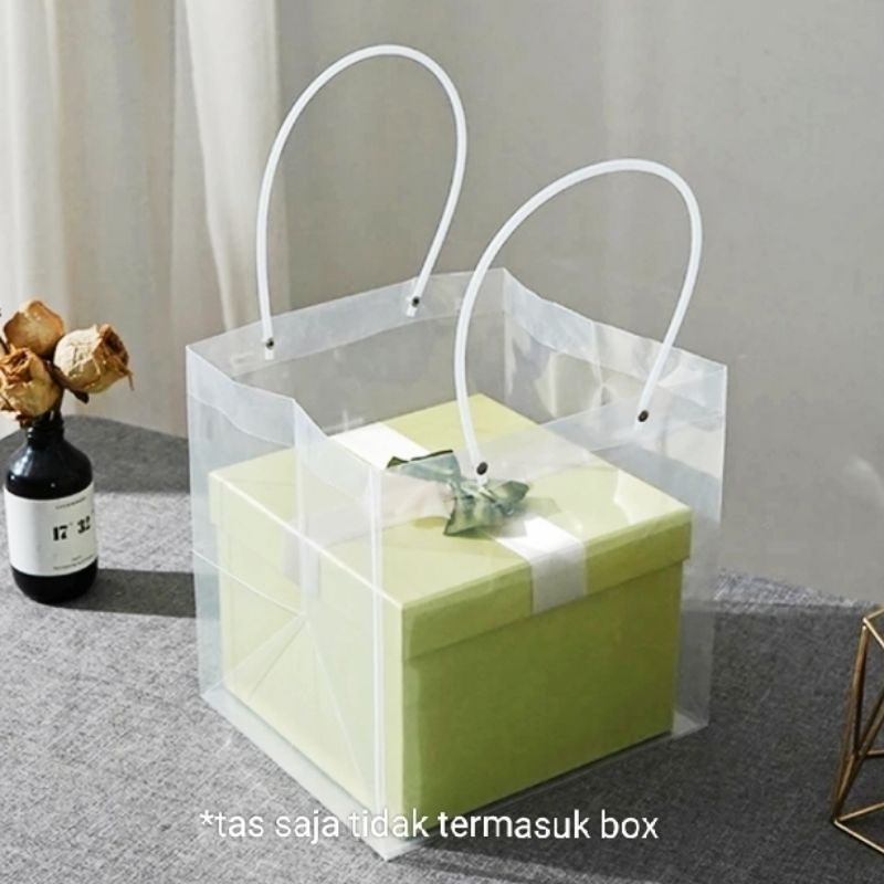 Jual Tas Mika Transparan Gift Goodie Souvenir Bag Hampers Hajatan Natal ...