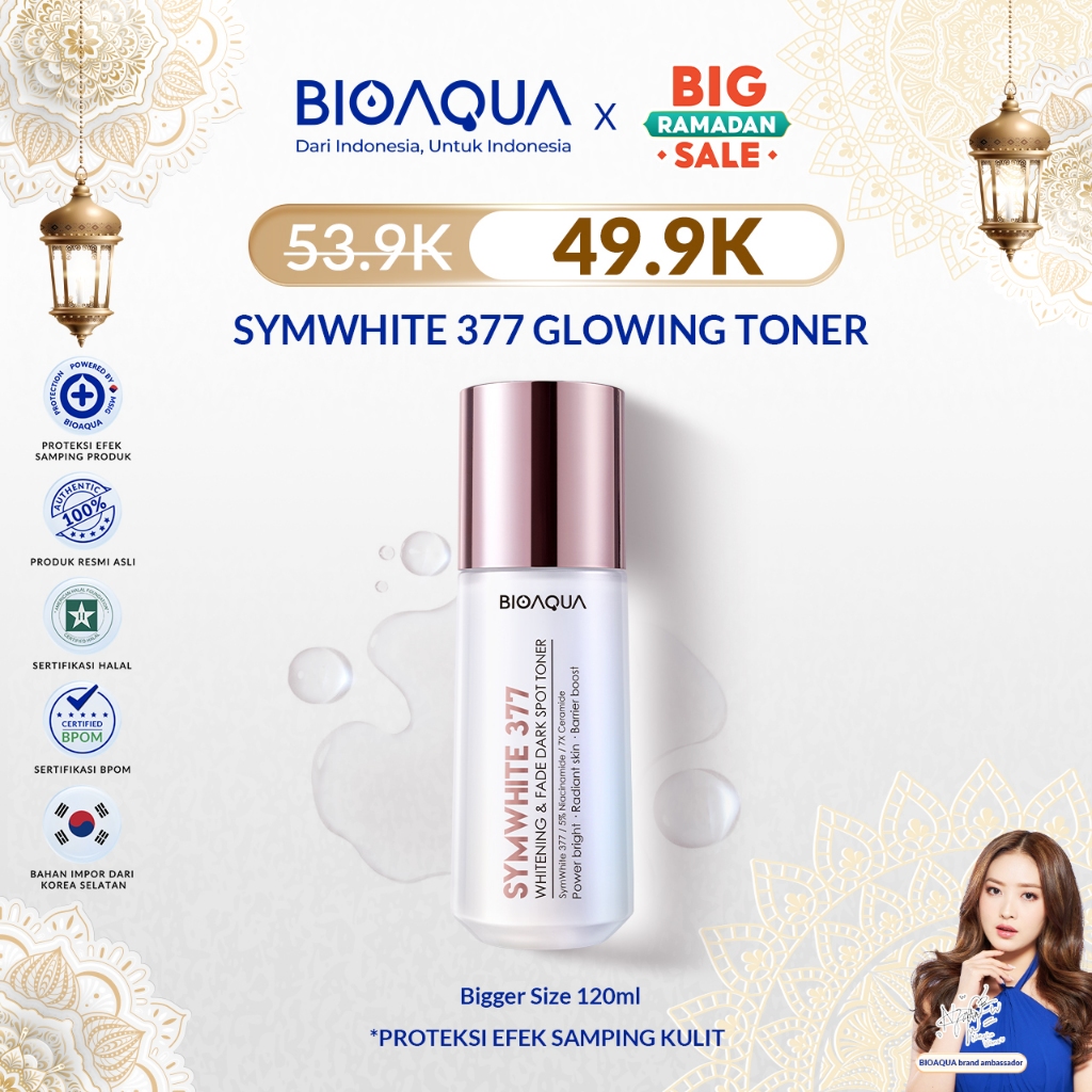 Jual BIOAQUA SymWhite 377 Whitening & Dark Spot Toner Wajah Glowing 120ml | Shopee Indonesia