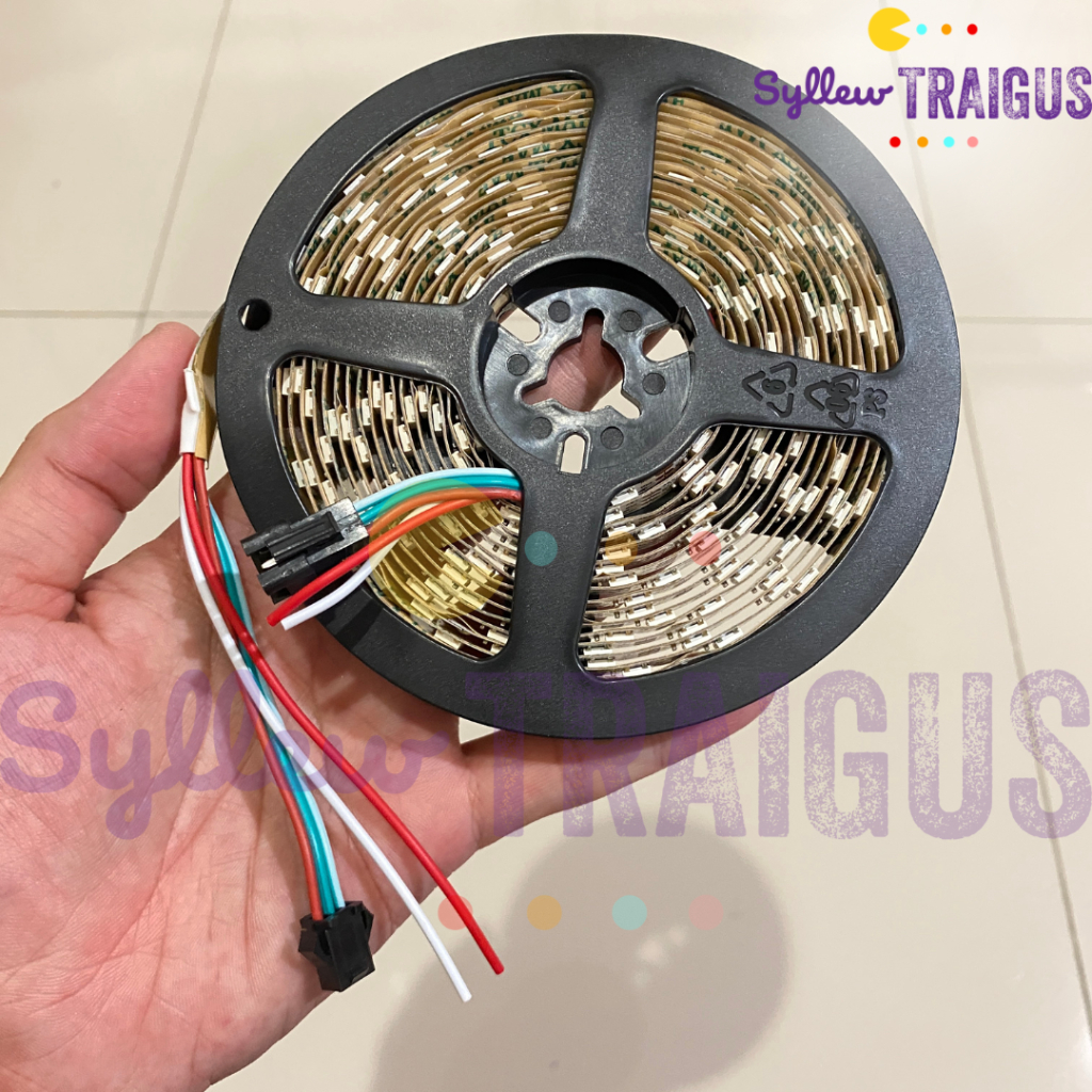 Jual LED Strip RGB WS2812B 3Pin 5V 5Meter 60LED/Meter IP33 LED Rapat ...