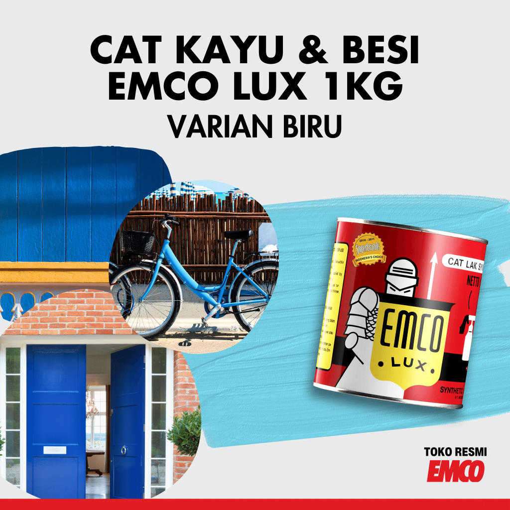 Jual Emco Lux Cat Kayu & Besi 1kg Varian Biru Blue Biru Muda Light Blue Navy | Shopee Indonesia