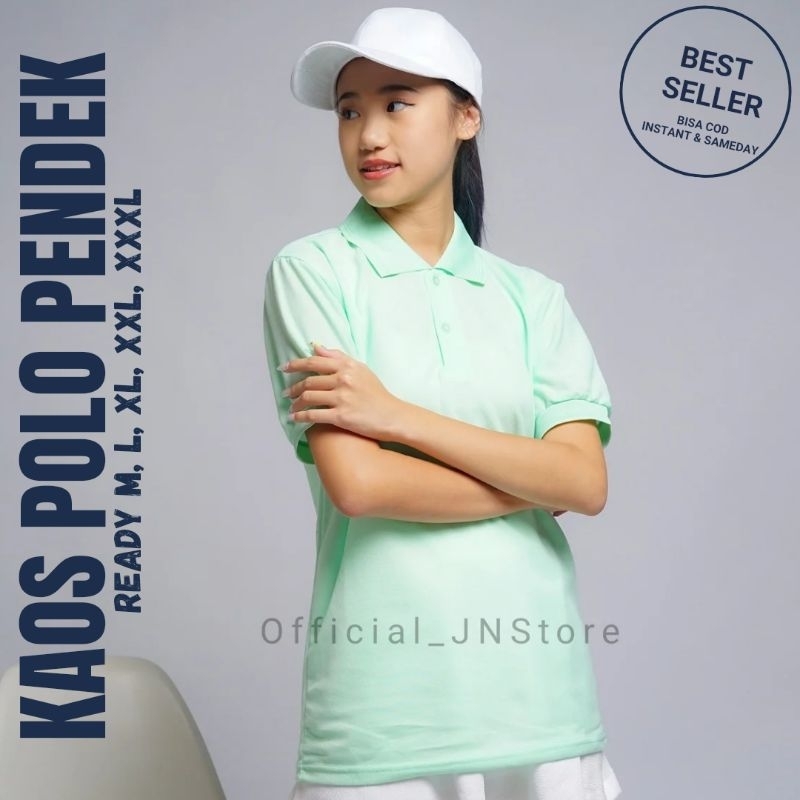 Jual NEW | KAOS POLO LENGAN PENDEK | WARNA HIJAU MINT / GREEN MINT | Kaos kerah /kaos polo ...