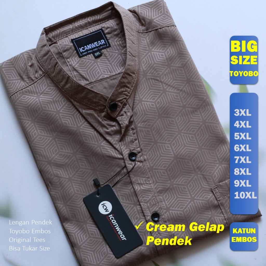Jual ICW Kemeja Koko Pria Jumbo Embos 5XL6XL7XL8XL9XL10XL LD 130 140 150 160 Baju Muslim Bigsize ...
