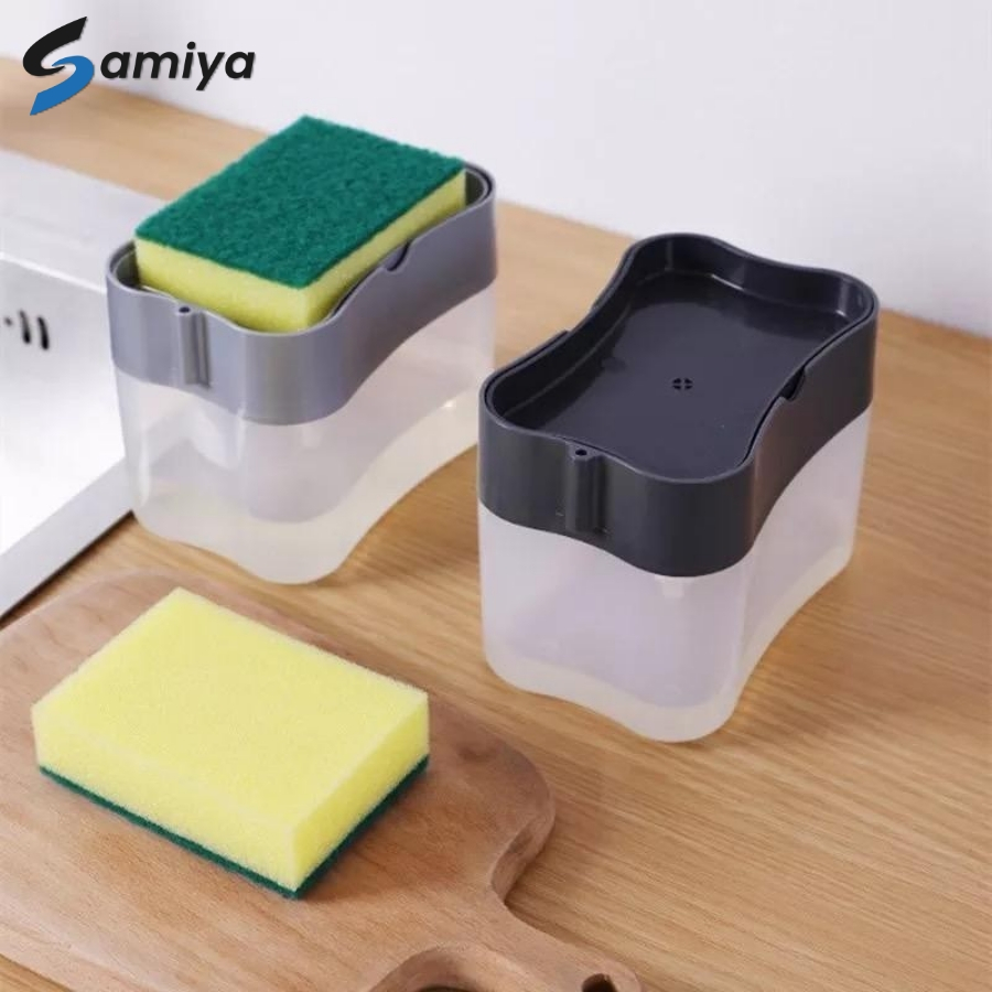 Jual automatic soap liquid kitchen dispenser sponge / spons box set ...
