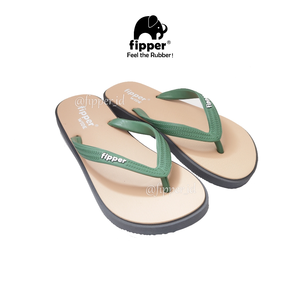 Jual Sandal Fipper Wide Oiginal for Man - Brown (Mangoose) / Grey (Dark ...