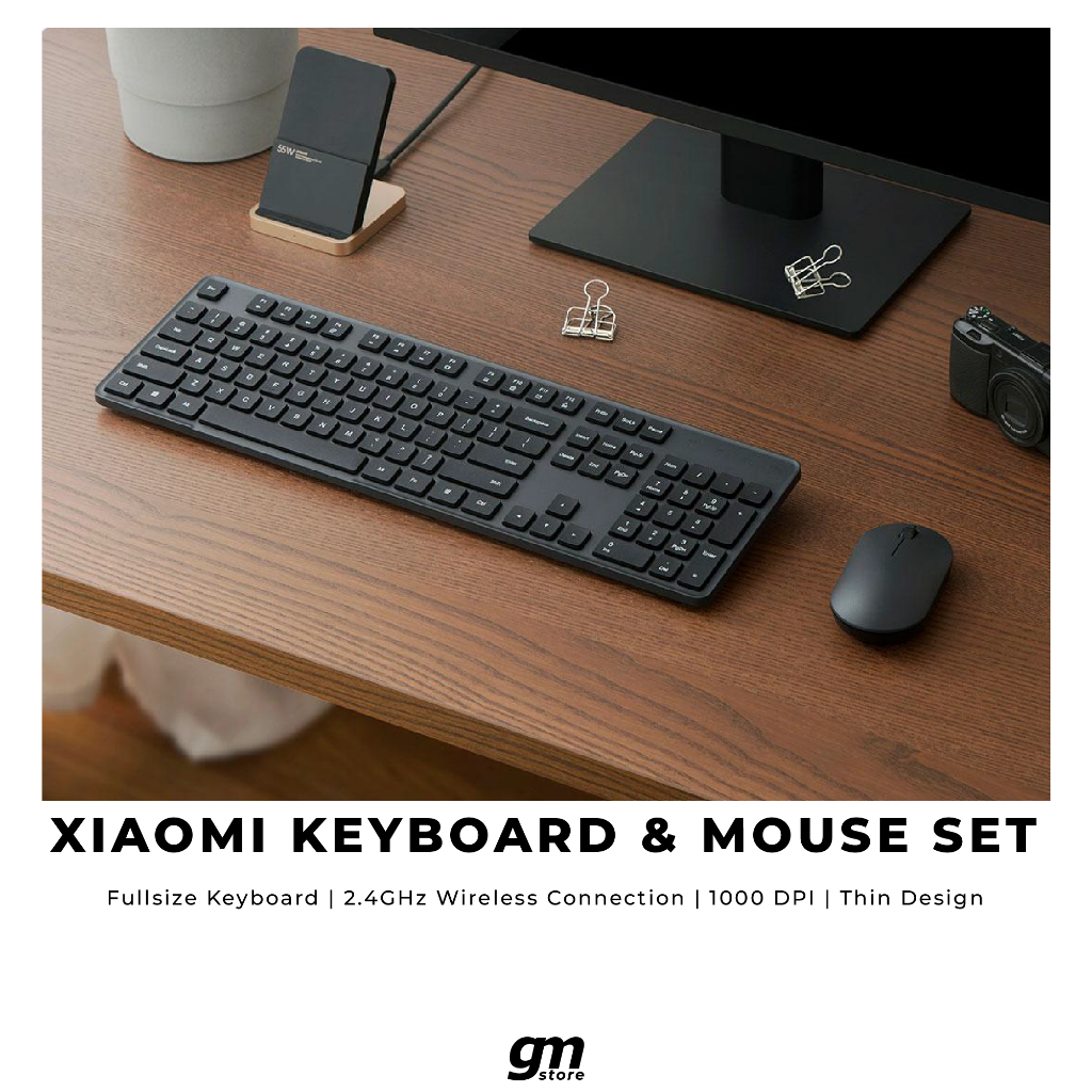 Jual Xiaomi SET Fullsize Keyboard Mouse Wireless 2.4GHz USB Dongle no ...