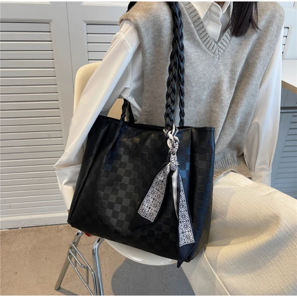 Jual Tote Bag Wanita - Tas Wanita Korea (free syal) - Tas Bahu Wanita ...