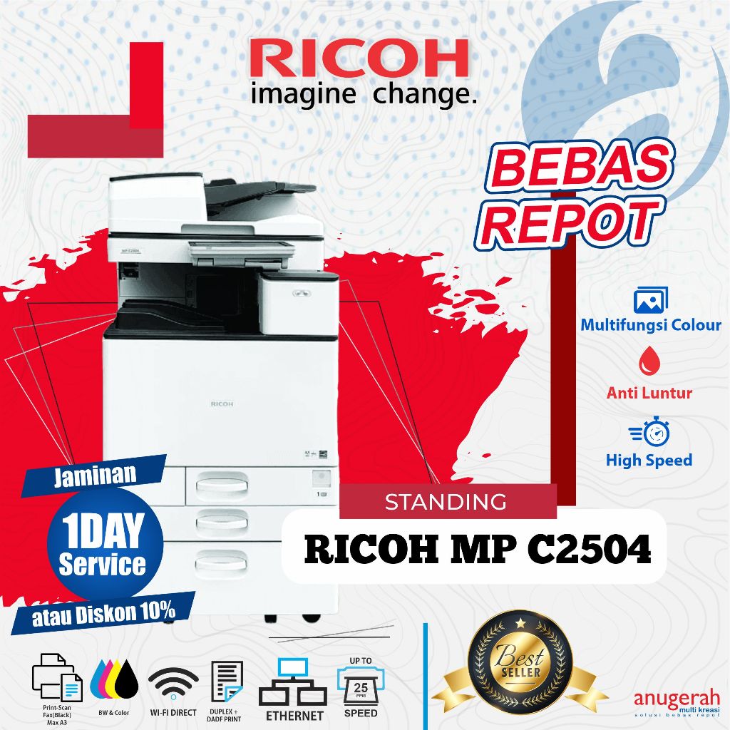 Jual Mesin fotocopy warna A3 Ricoh MP C2504 Rekondisi | Shopee Indonesia