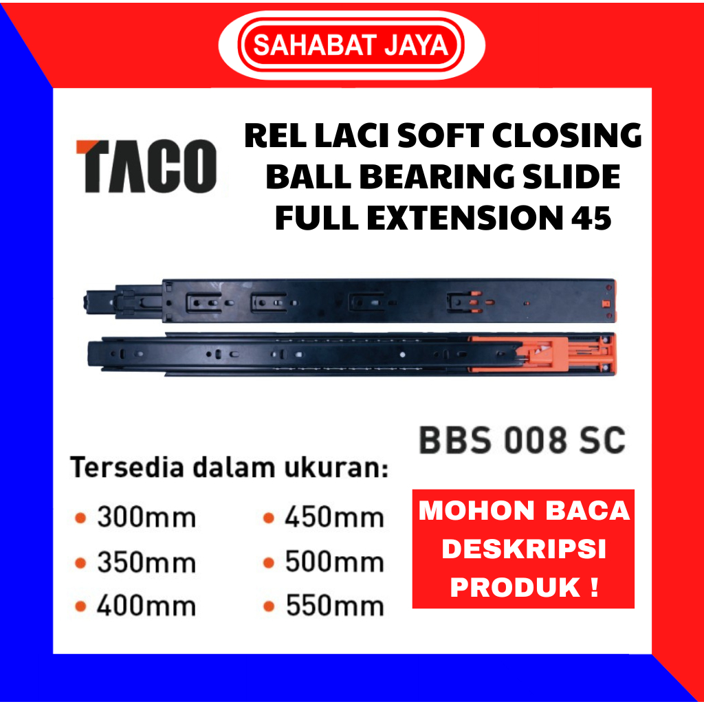Jual TACO Rel Laci 2x Double Tarik Full Extention Slow Motion Soft ...