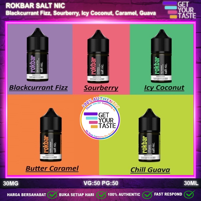 Jual Liquid ROKBAR Salt Nic 30ML Saltnic by Rokbar Co | Shopee Indonesia