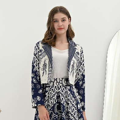 Jual Nuansa Batik Blouse Batik Crop Lengan Panjang Bahan Katun Stretch ...