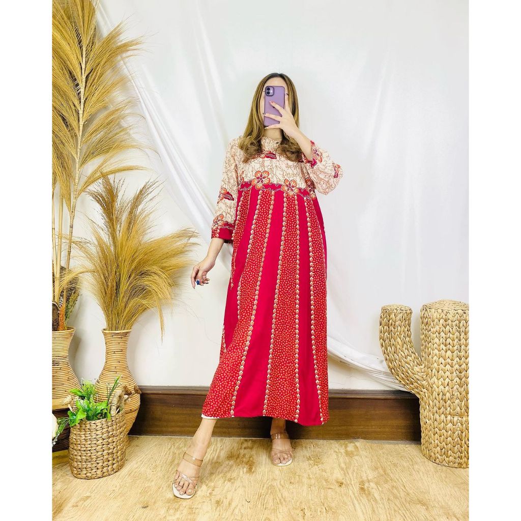 Jual Daster Batik Lengan Panjang Baju Daster Lengan Panjang Longdress ...
